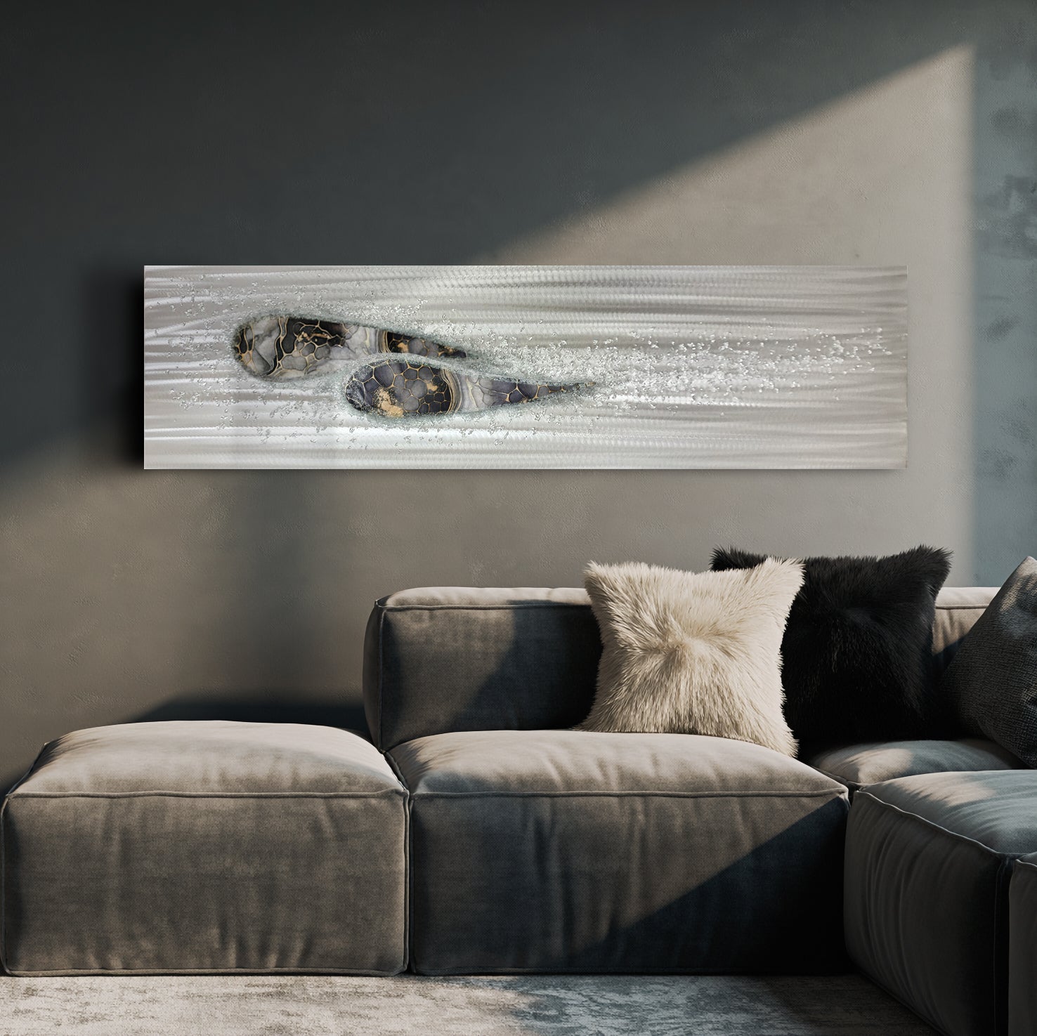 Crystal Glass Eternal Flow, Grey Gold – Inspired Home Arts